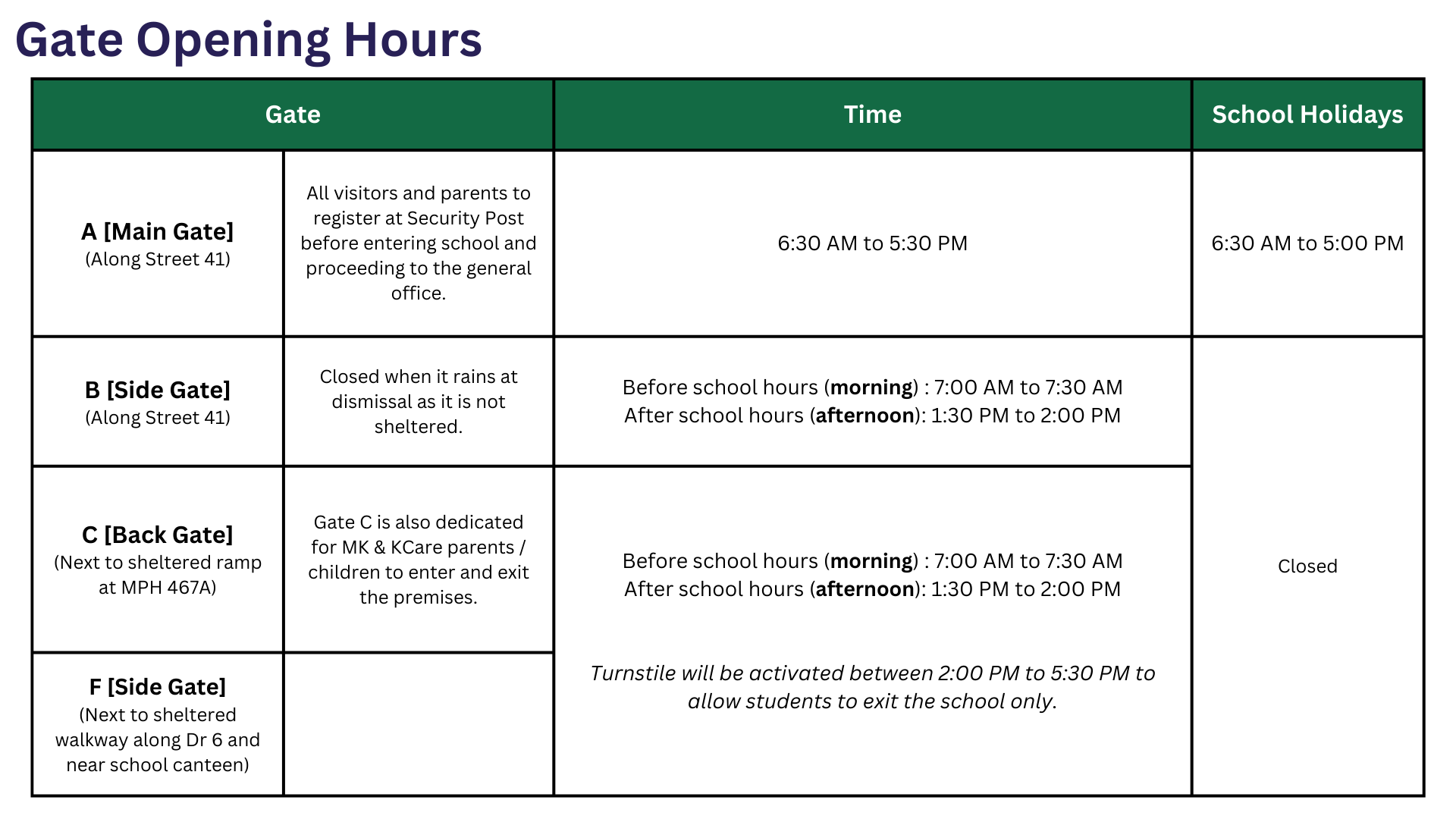 School Hours